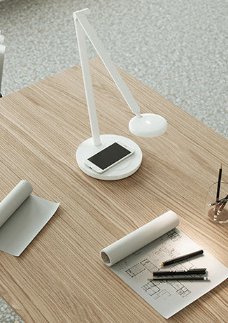 Luxo MOT028628, Motus Flat LED Task Light, White — LuxoLighting