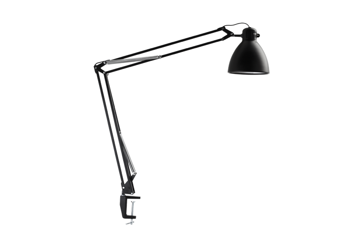 Luxo L-1 LED task light with edge clamp, Black — LuxoLighting