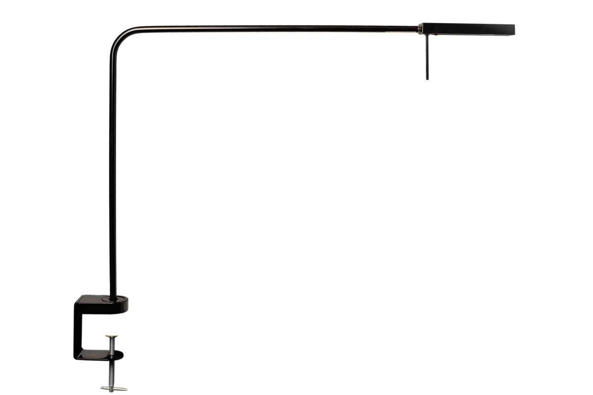 Luxo Ninety LED task light with edge clamp, Metallic Black Gloss ...