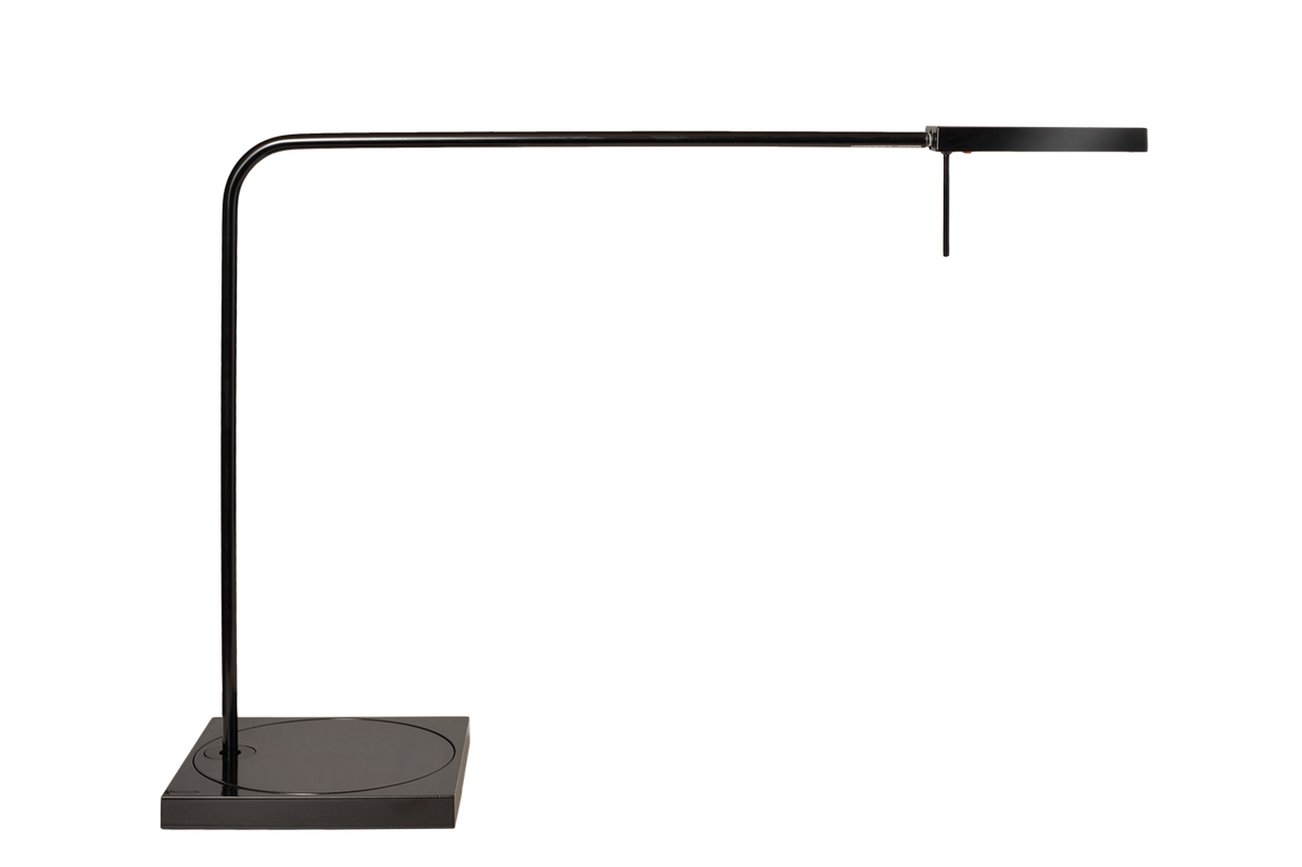 Luxo Ninety LED task light with table-desk base, Metallic Black Gloss ...