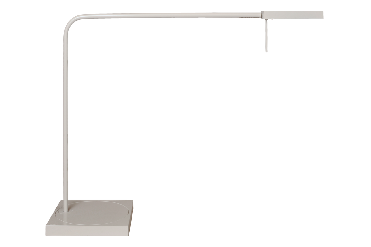 Luxo Ninety LED task light with table-desk base, White Gloss — LuxoLighting