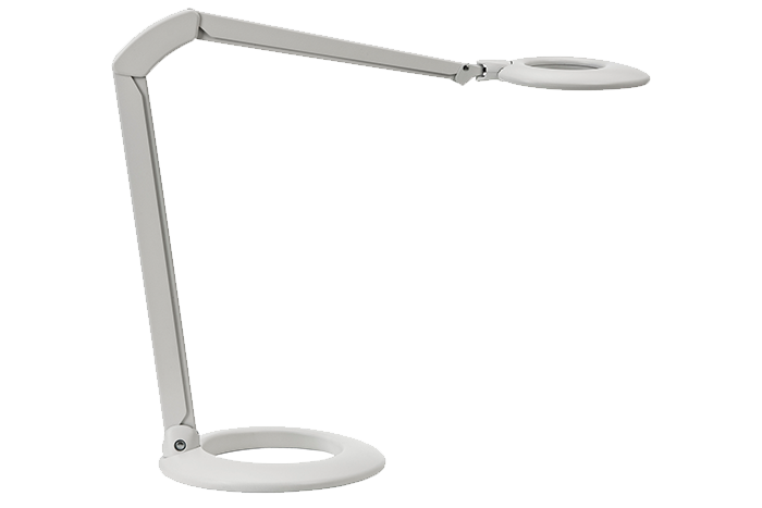 Luxo Ovelo LED task light with table-desk base, White — LuxoLighting
