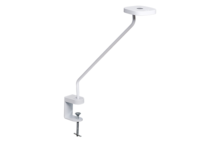 Luxo Trace LED task light with edge clamp, White — LuxoLighting