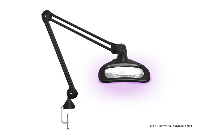 Luxo WAVE LED ESD UV, 45" arm, 3.5-D lens, and edge clamp mount, black ...